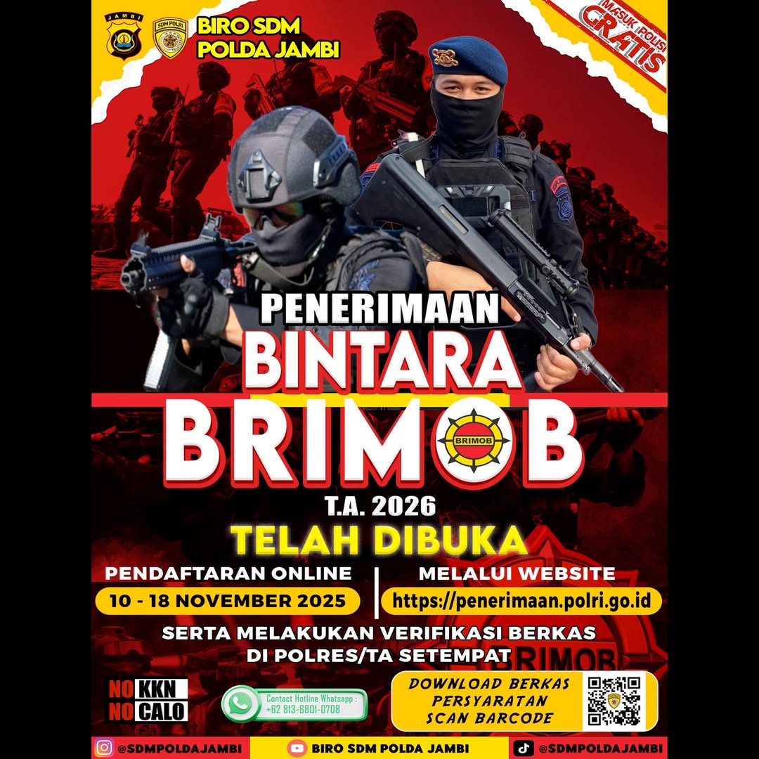 Polri Buka Rekrutmen Bintara Brimob Tahun Anggaran 2026 - DIVISI HUMAS ...